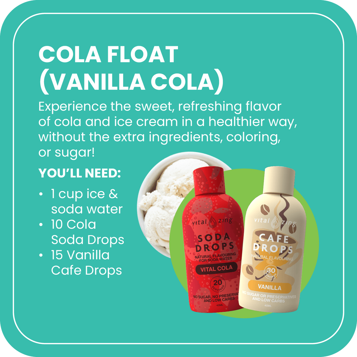 Vital Zing Soda Drops Vital Cola 40ml – Diabetes Shop